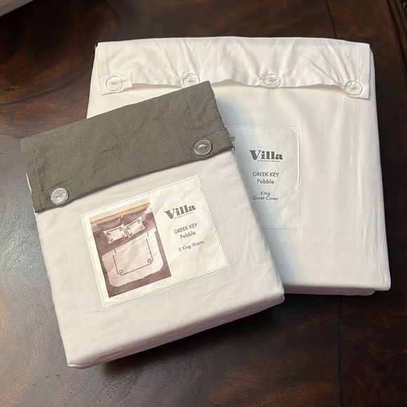 Bedding | Villa By Noble Excellence Greek Key Duvet Cover | Poshmark